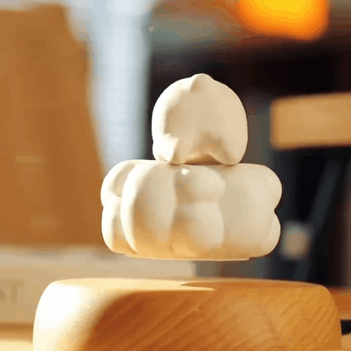 Original Handmade Wooden Craft Levitating White Polar Bear - A Charmin