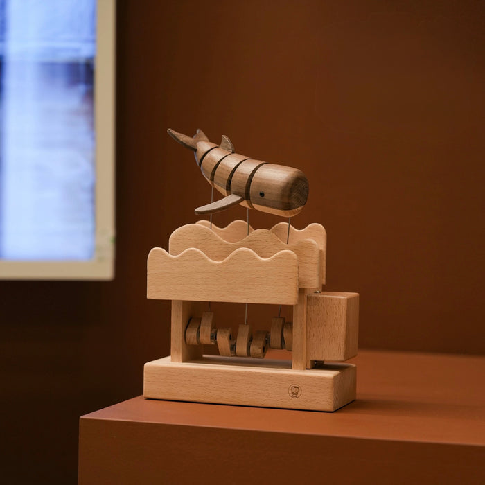 Original Hand Carved Wooden Automata Craft Floating Whale