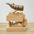 Original Hand Carved Wooden Automata Floating Whale
