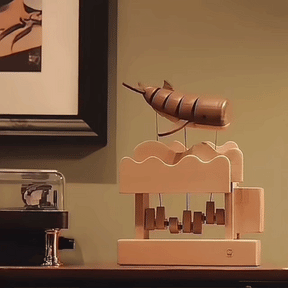 Original Hand Carved Wooden Automata Craft Floating Whale